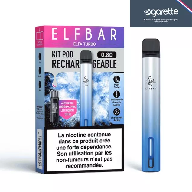 Kit Elfa Turbo - Elf Bar, pod 9000 bouffées rechargeable